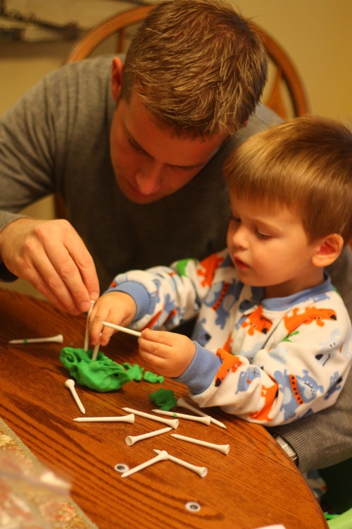 Playdough, Golf balls, & Tees - I Can Teach My Child!