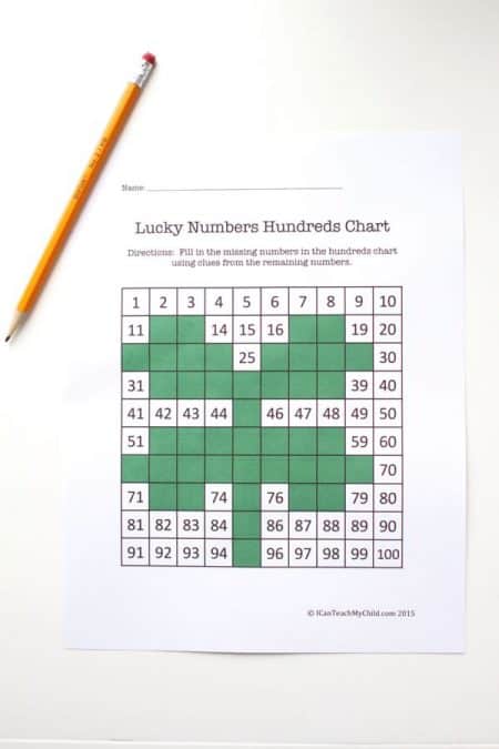 Four Leaf Clover Hundreds Chart Activity - I Can Teach My Child!