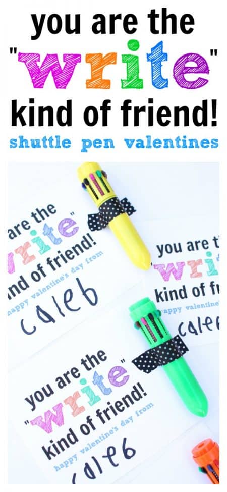 "You are the 'Write' Kind of Friend" Shuttle Pen Valentines - I Can ...
