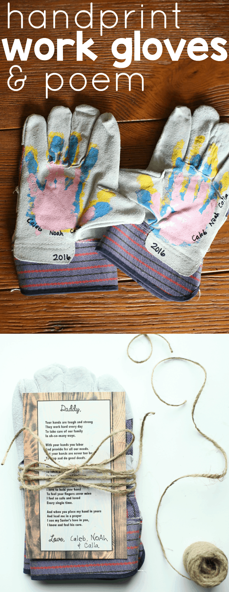 Handprint Work Gloves And Poem For Father s Day I Can Teach My Child 