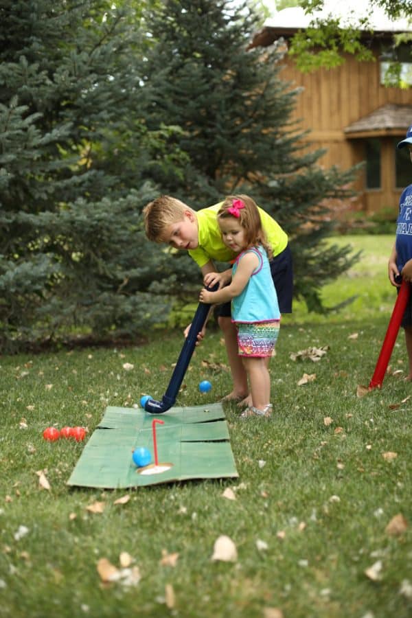 DIY Toddler Golf Clubs and Putting Green - I Can Teach My Child!