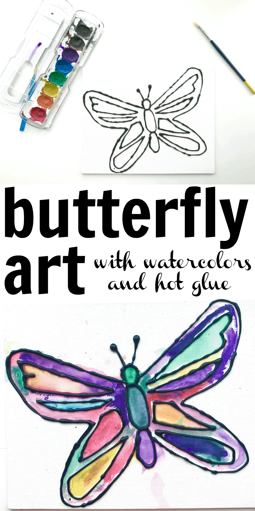 Butterfly Art with Watercolors and Hot Glue - I Can Teach My Child!