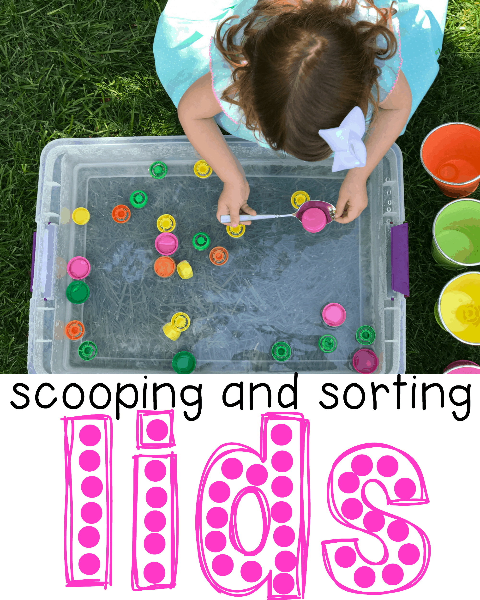 Scooping and Sorting Lids for Toddlers - I Can Teach My Child!