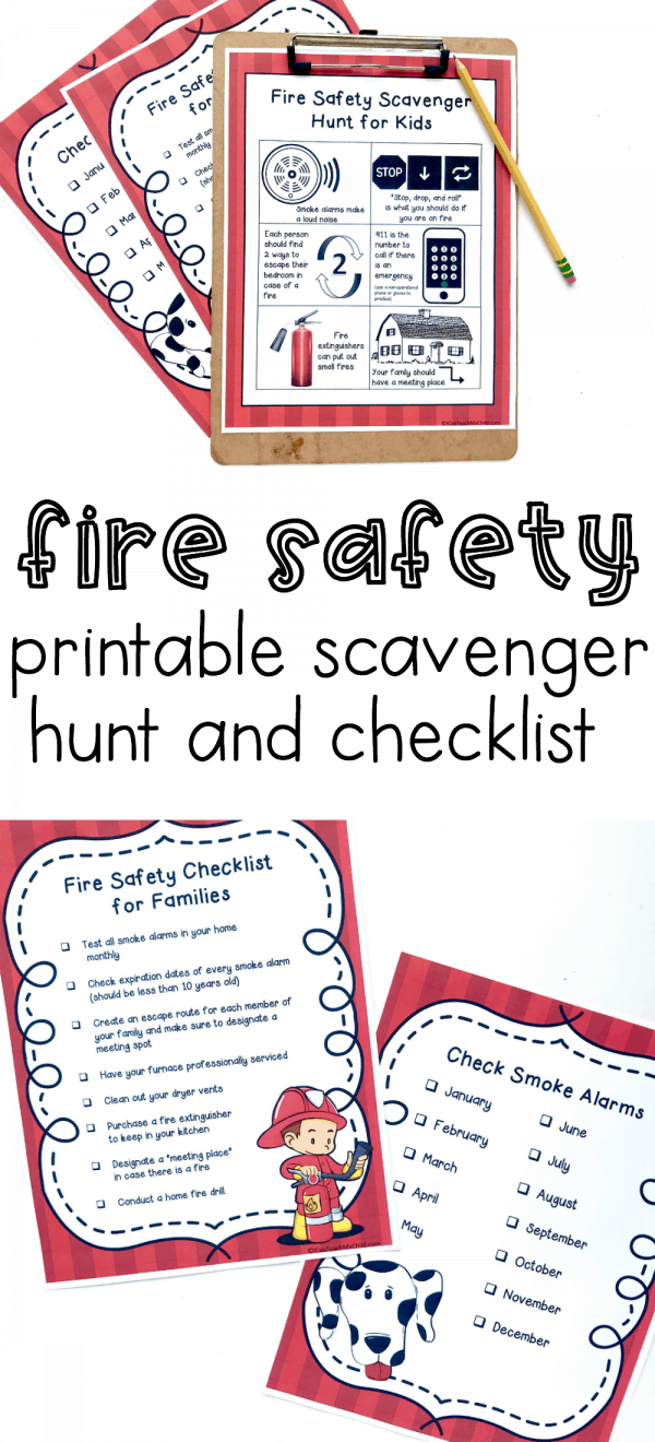 Fire Safety Checklist and Scavenger Hunt - I Can Teach My Child!