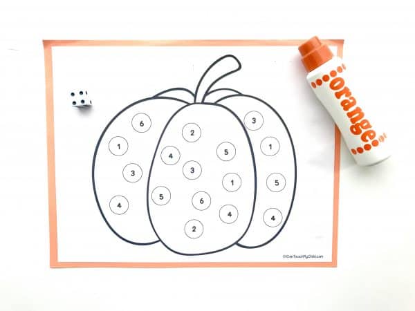 Roll and Mark Pumpkin Dot Art Activity - I Can Teach My Child!